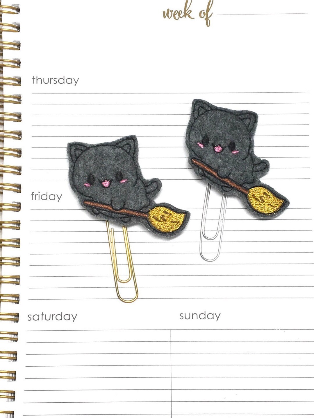 Cat Planner Clip, Witch Planner Clip, Halloween Planner Clip, Kitty ...