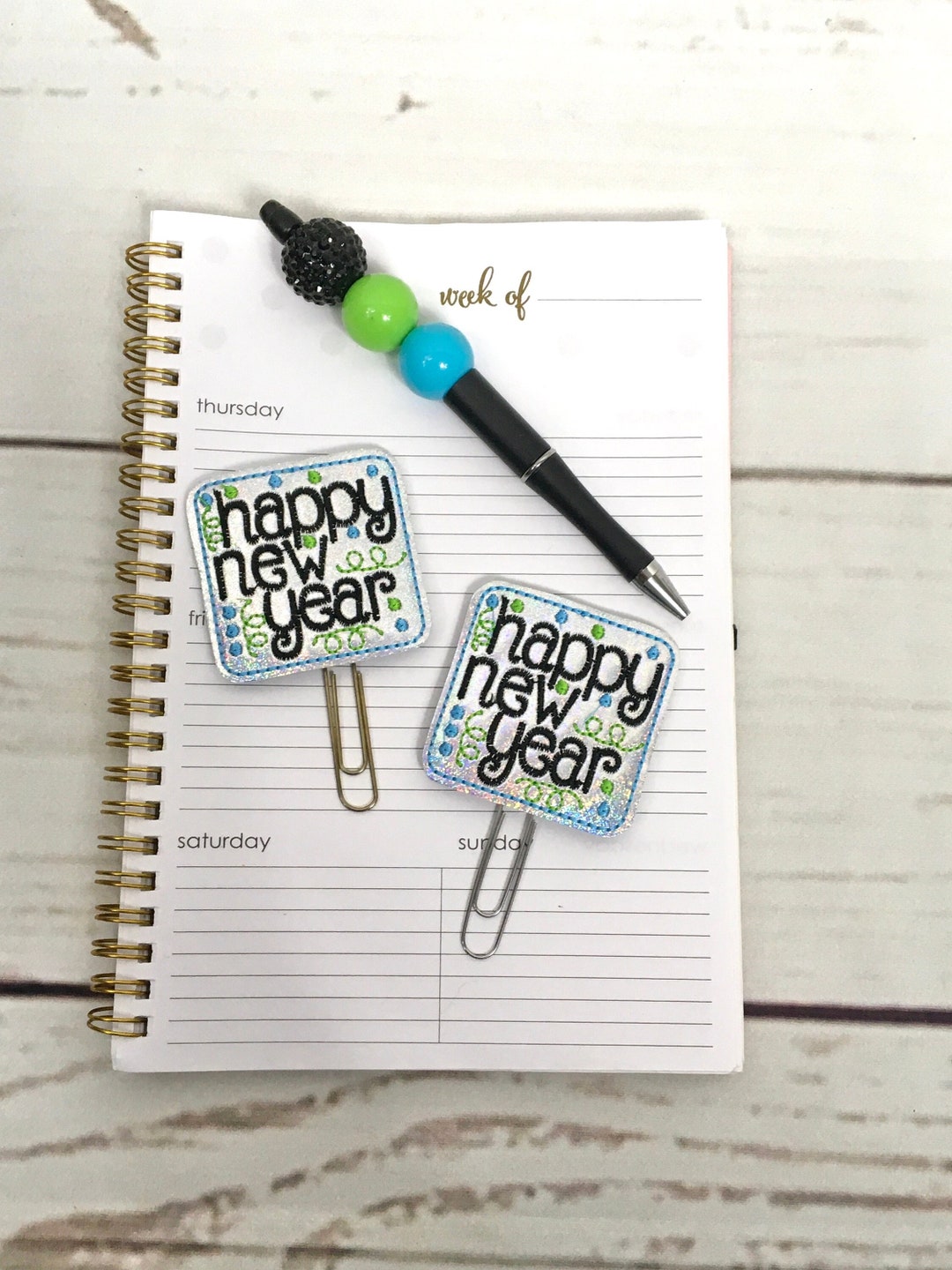 Happy New Year Planner Paper Clip, New Years Planner Clip, Count Down ...