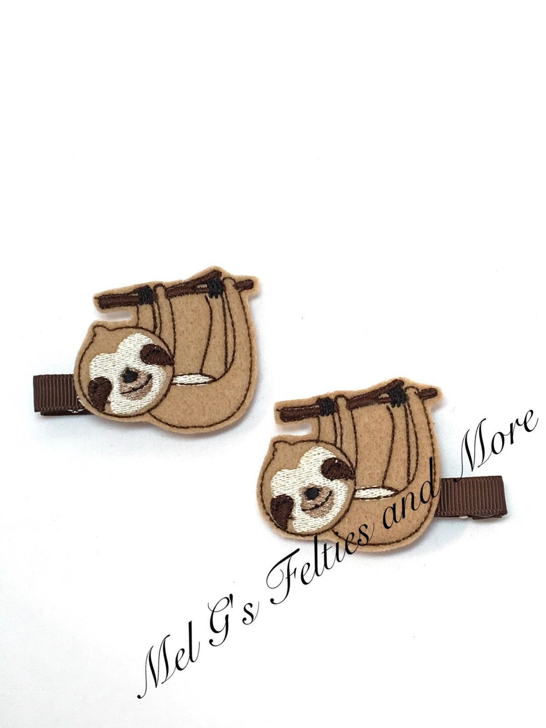 Sloth Hair Clip, Hanging Sloth Hair Clip, Embroidered Hair Bow,hair ...