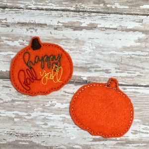 Pumpkin Feltie, Happy Fall Yall Pumpkin Feltie, Happy Fall Hairbow ...