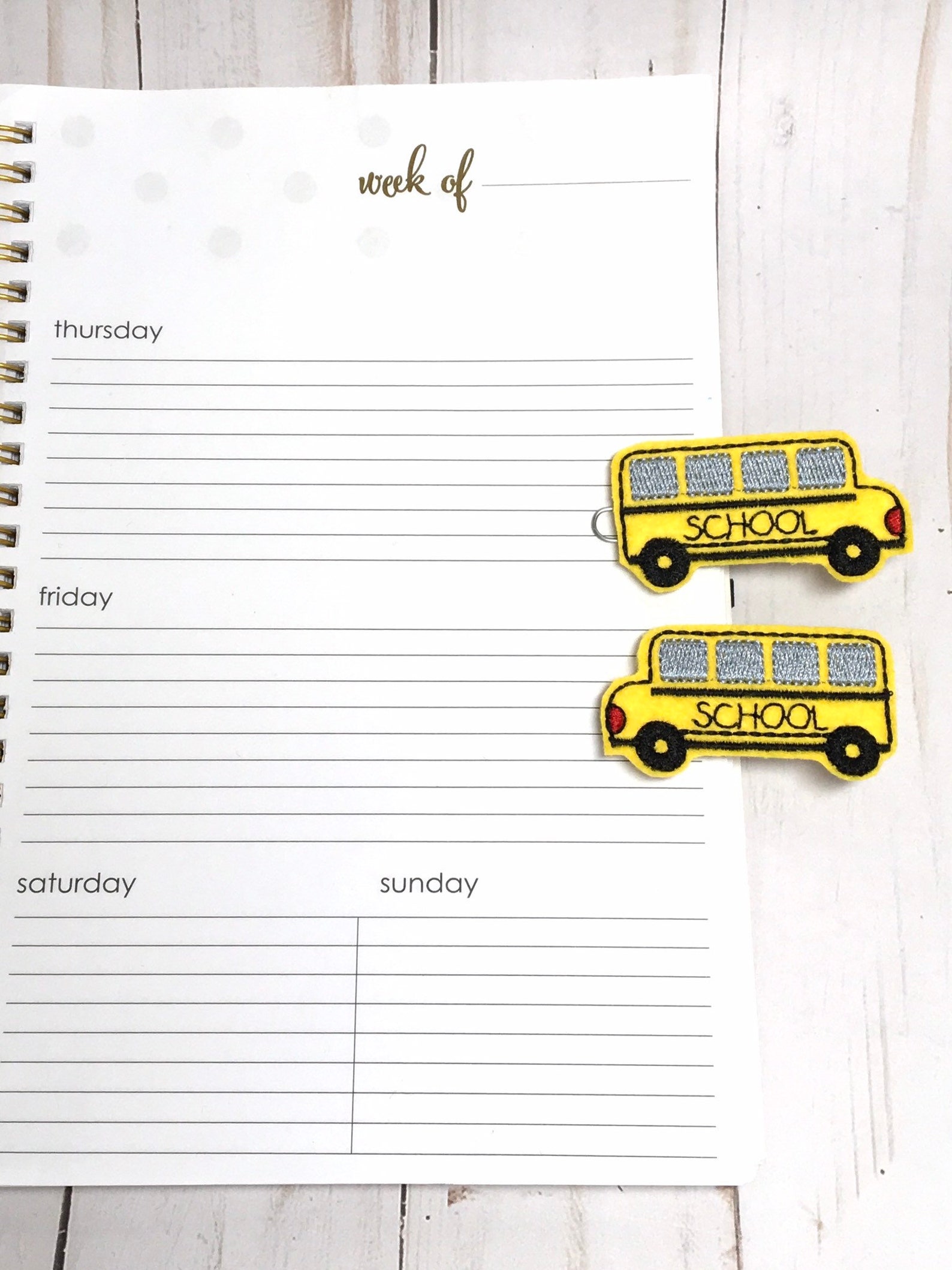 School Bus Planner Clip Back to School Planner Clip School - Etsy