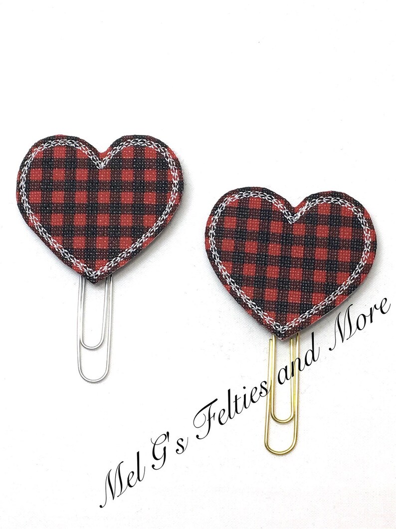 Heart Planner Clip Heart Paper Clip Valentine's Day | Etsy