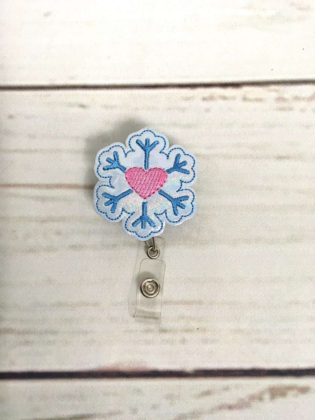 Snowflake Badge Reel, Christmas Badge Reel, Winter Nurse Badge Reel ...