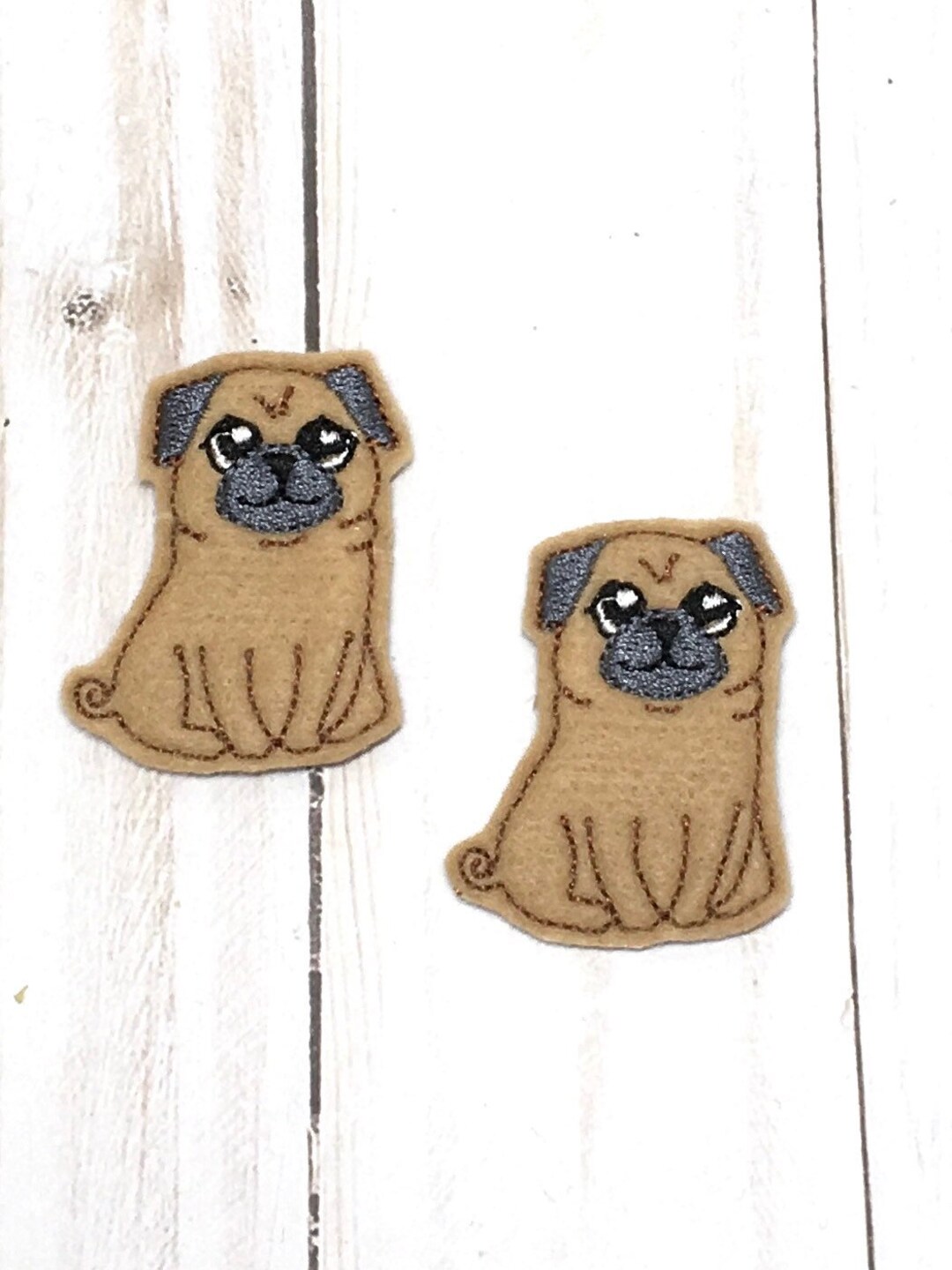 Pug Feltie, Pug Felties, Dog Feltie, Animal Felite, Pet Feltie, Hair ...