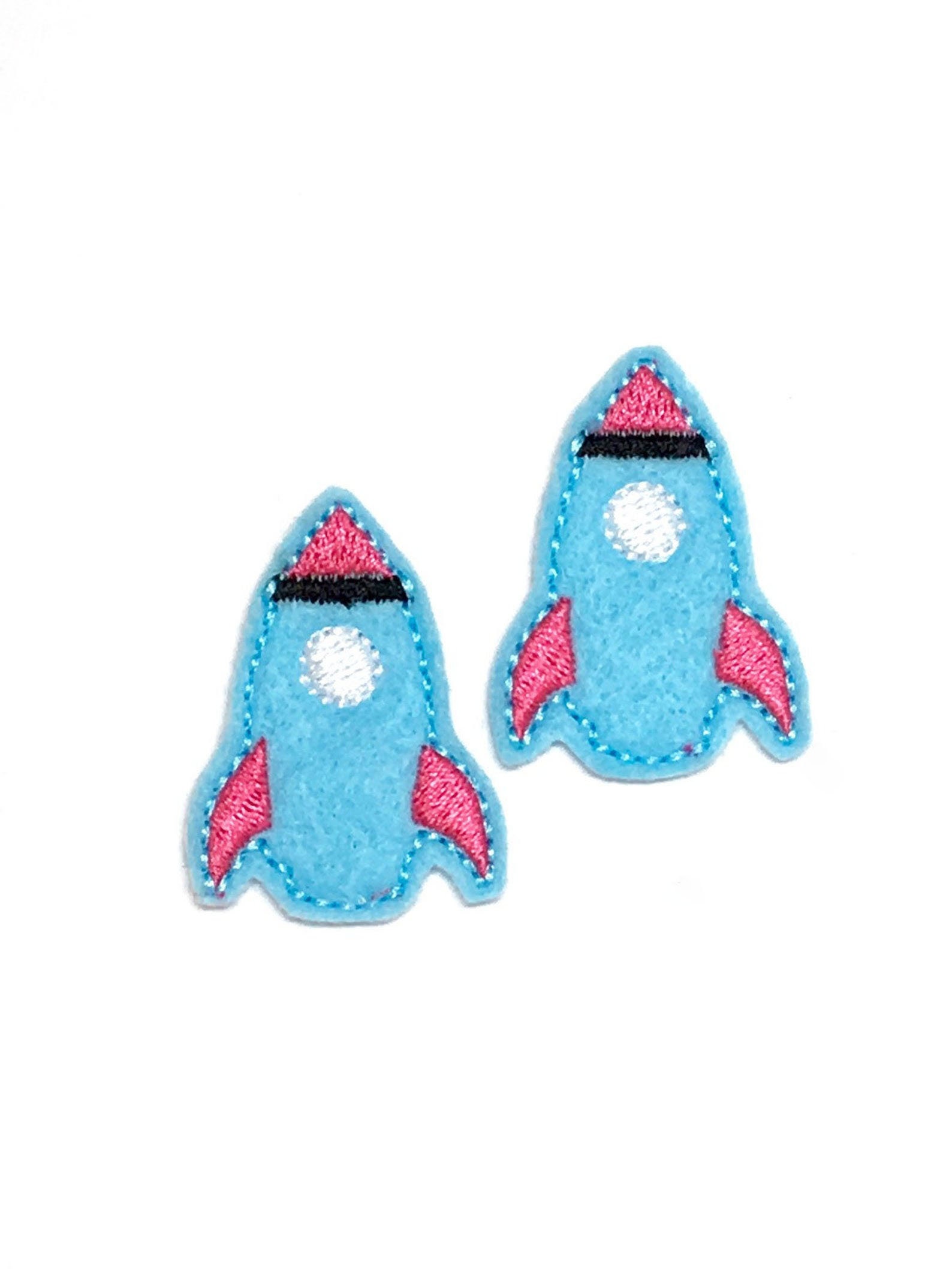 Rocket Feltie, Rocket Felties, Felt Applique, Spaceship Feltie, Hair ...