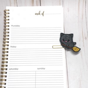 Cat Planner Clip, Witch Planner Clip, Halloween Planner Clip, Kitty ...