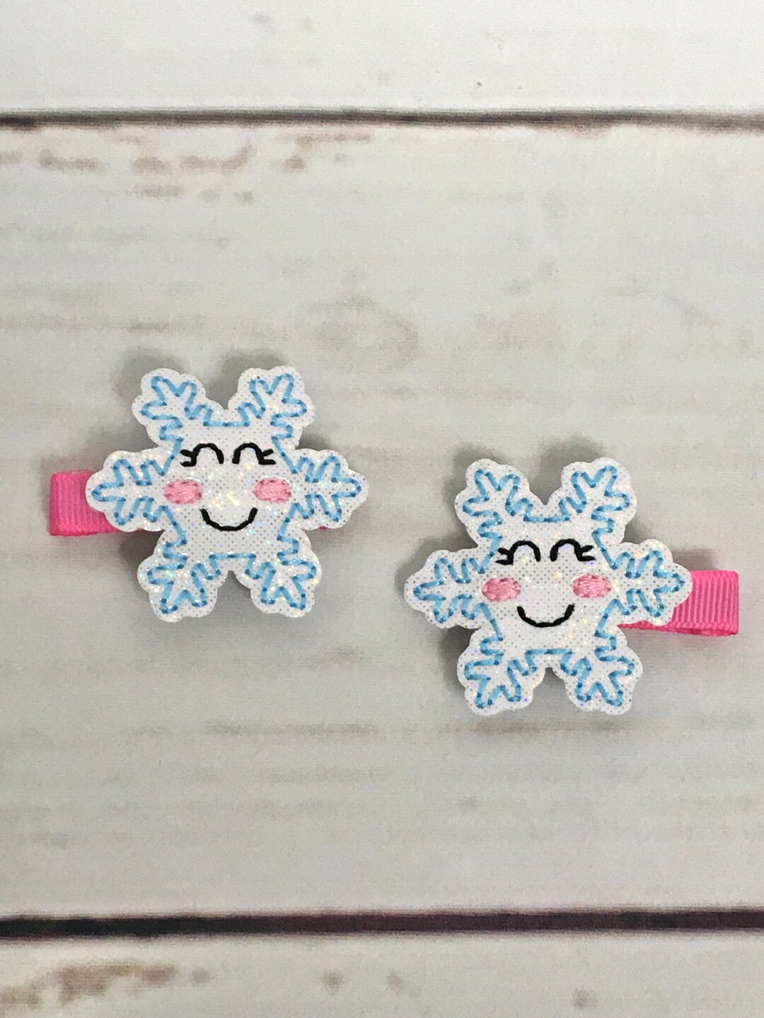 Snowflake Hair Clip, Christmas Hair Clip, Winter Hair Bow, Christmas ...