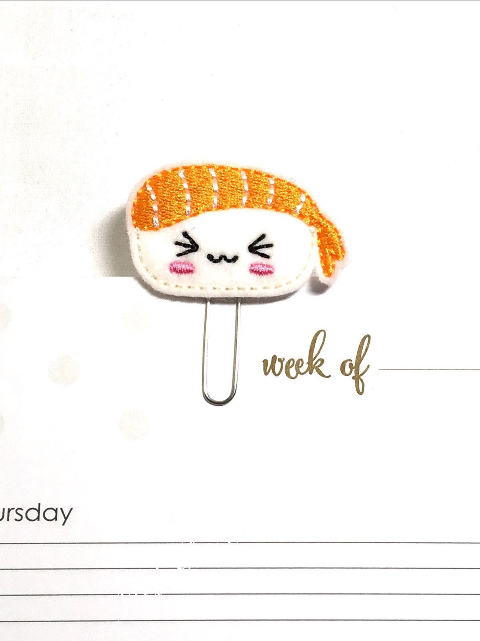Shrimp Sushi Planner Clip, Shrimp Sushi Paper Clip, Planner Accessory ...