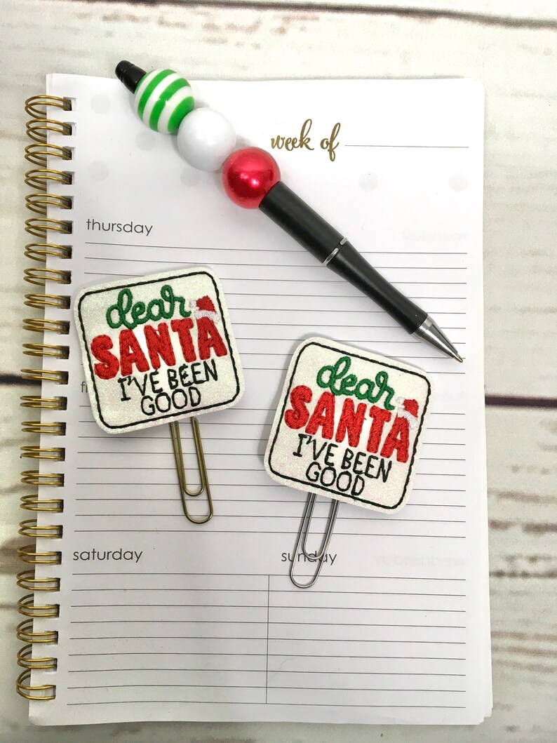 Christmas Planner Clip, Santa Planner Clip, Dear Santa Planner Paper ...