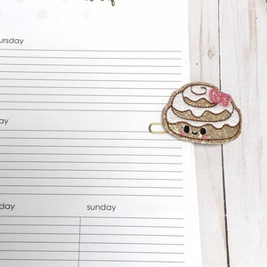 Cinnamon Roll Planner Clip, Breakfast Planner Clip, Cute Glitter ...