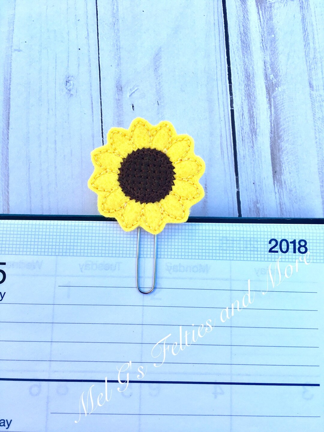 Sunflower Planner Clip, Sunflower Paper Clip, Summer Planner Clip, Book ...