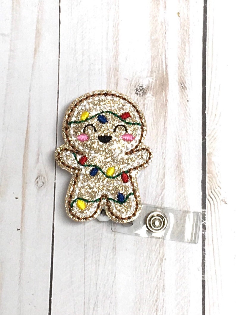 Gingerbread Badge Reel, Christmas Badge Reel, Nurse Badge Reel, Holiday ...