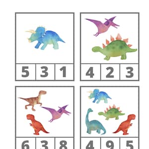 Dinosaur BUNDLE - Themed Flashcards, Count and Clip Cards, Word Cards ...