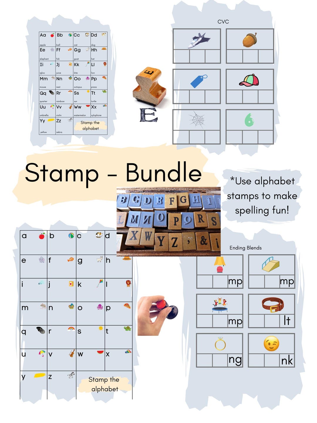 Stamp the Alphabet - Stamp a Word - Stamp CVC Words - Stamp Letter ...