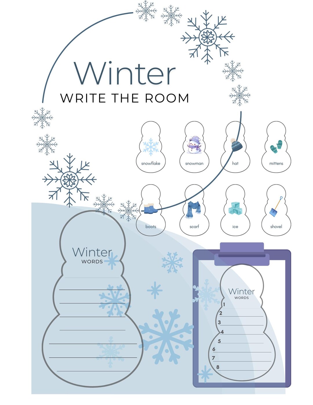 Winter Write the Room Activity - Etsy