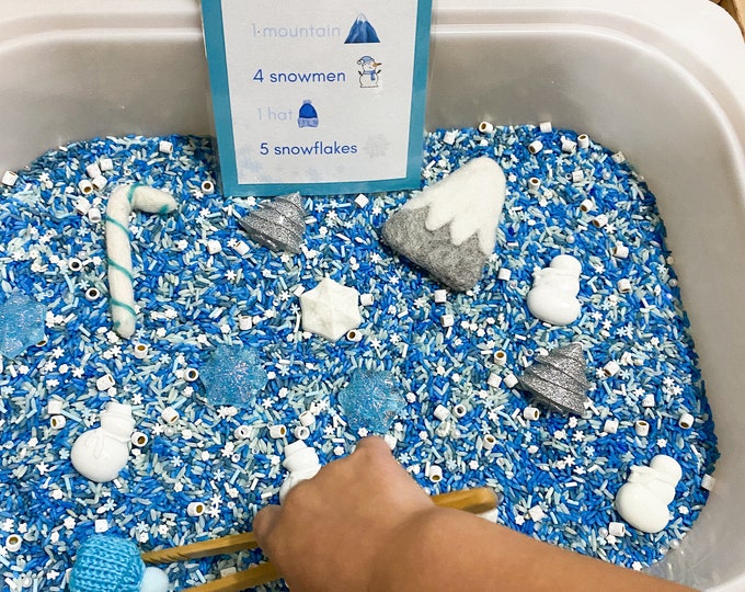 Winter I Spy Sensory Rice Kit Sensory Base Filler Resin Loose Parts - Etsy
