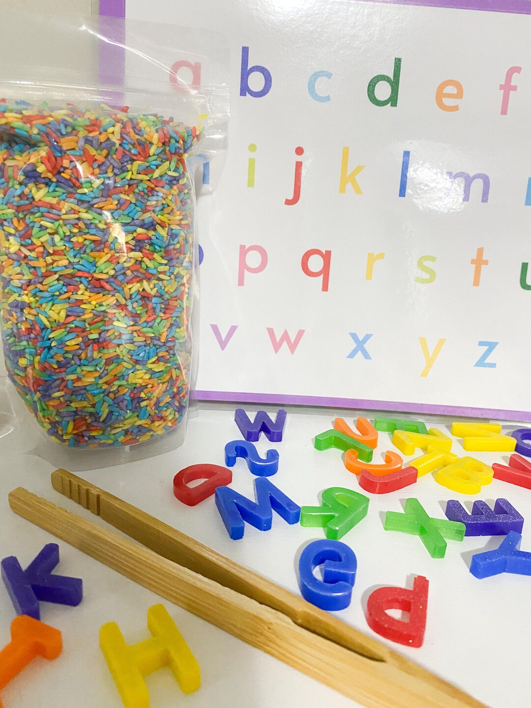 Rainbow Resin Alphabet Sensory Kit - Etsy