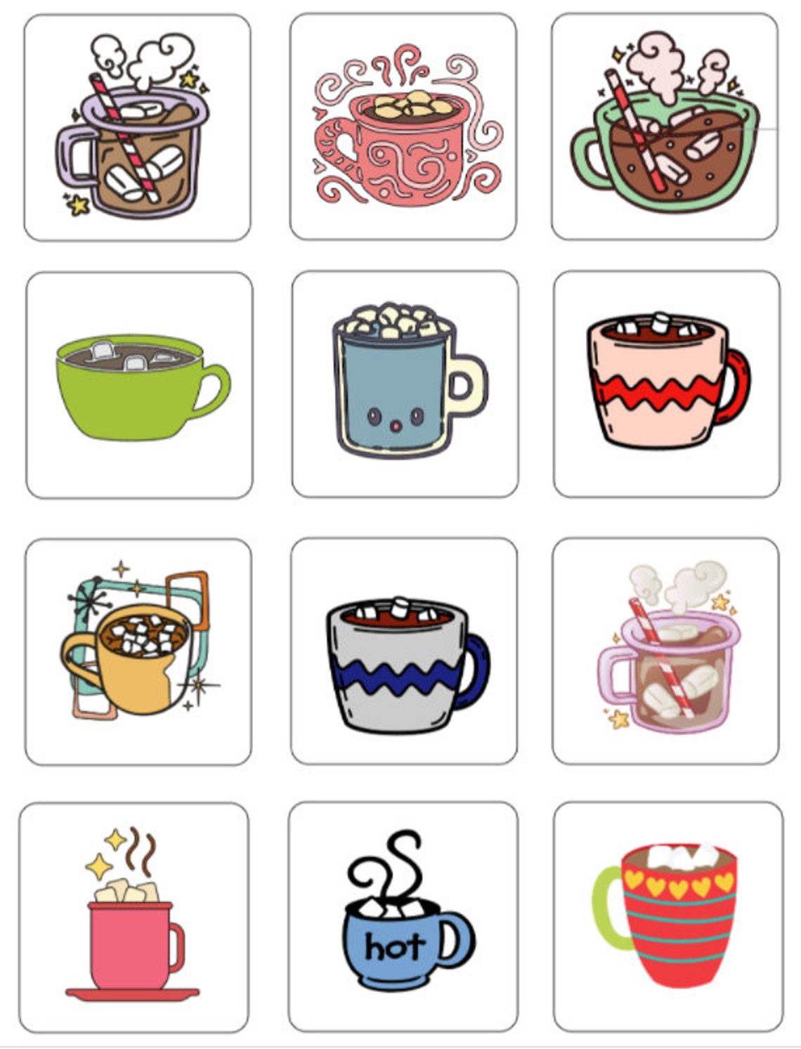 Hot Chocolate Printable Activity Set for Sensory Bin | Etsy