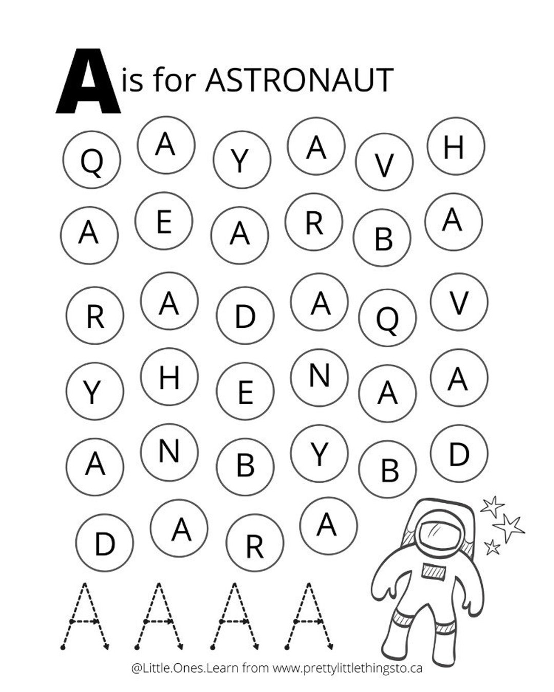 Uppercase Alphabet & Number Search and Find Dot Marker Printable - ABC ...