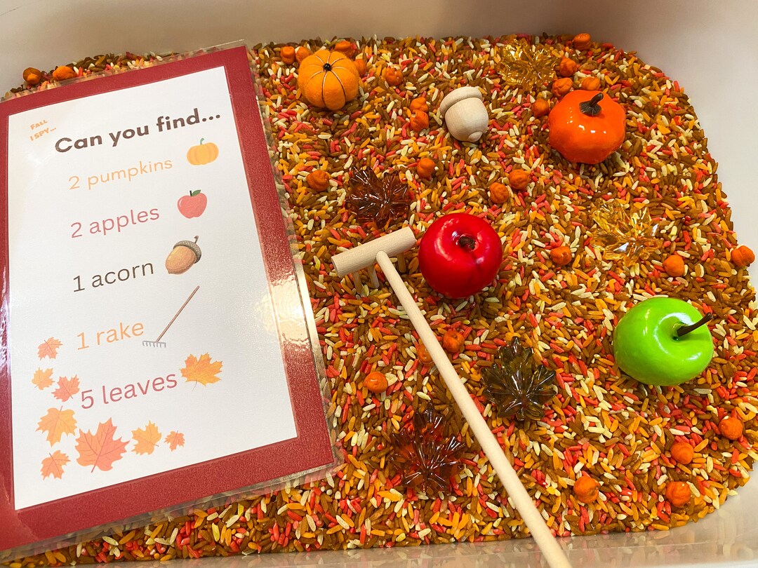 Fall I Spy Sensory Rice Kit Sensory Base Filler Resin Loose Parts - Etsy