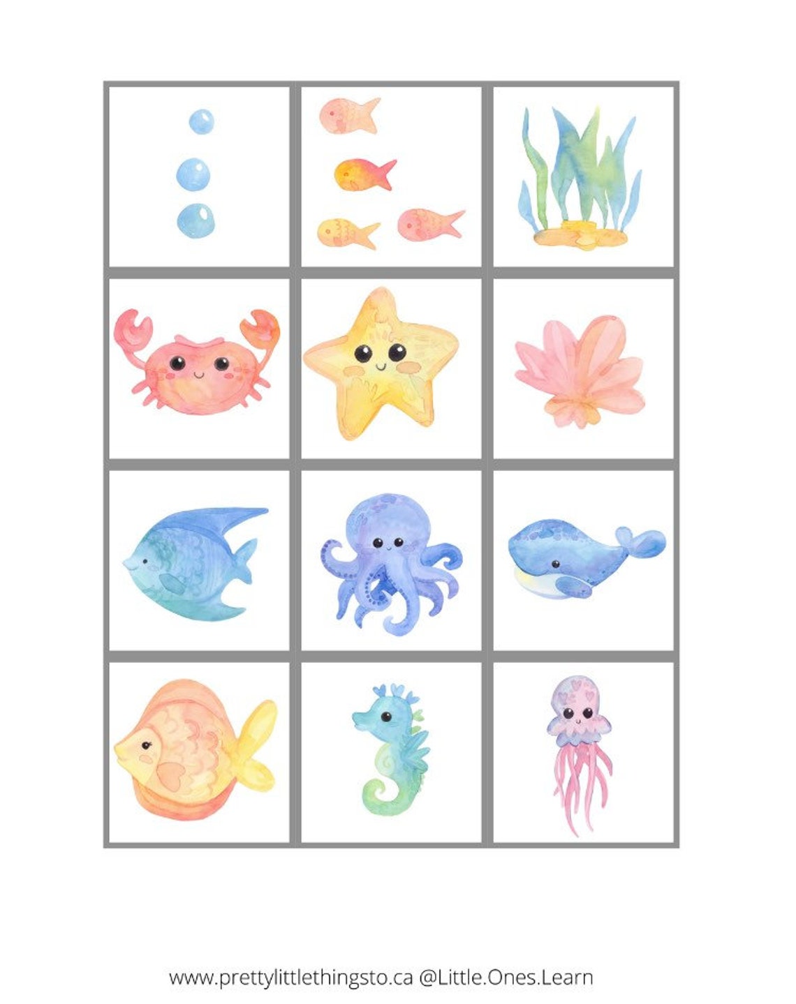 Under the Sea Themed Count and Clip Cards Matching and - Etsy