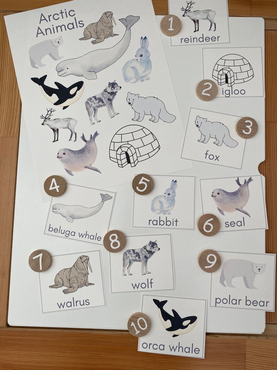 Arctic Animals Printable Set - Winter Printable - Arctic Animals Math ...