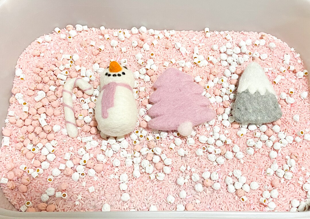 Pink Winter Sensory Kit - Sensory Base Filler - Snowman Sensory Play - Etsy