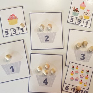 Cupcake Themed Count & Clip Cards Numbers 1-12 Plus Playdough ...