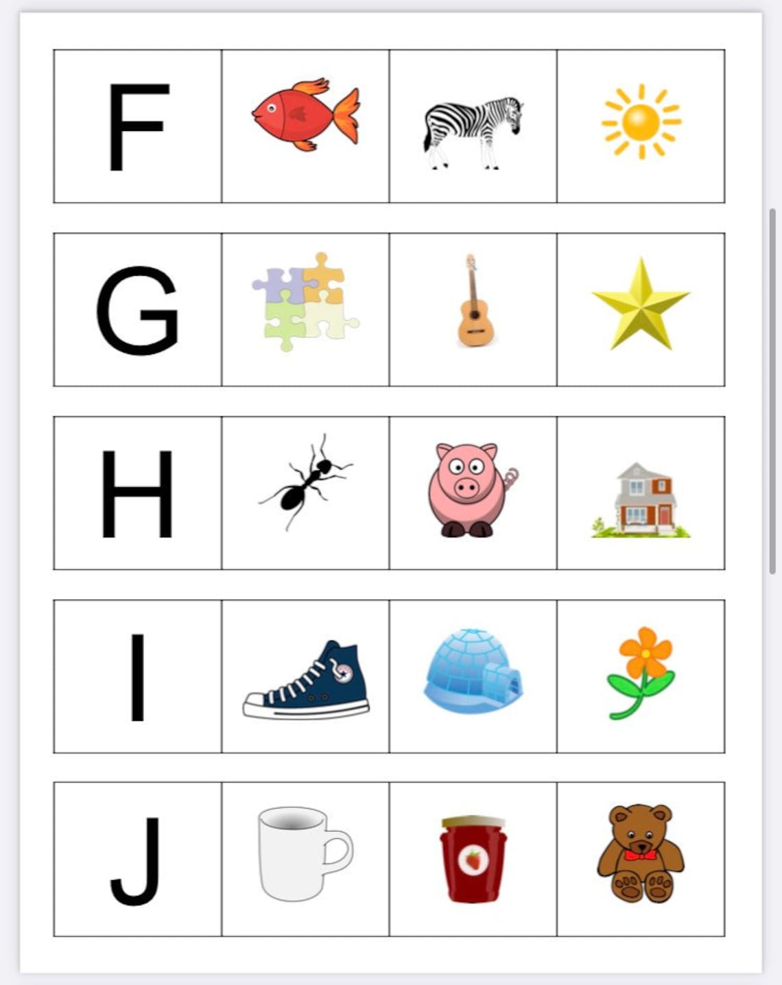 Letter Sounds Matching Cards Match and Clip Letters ABC | Etsy