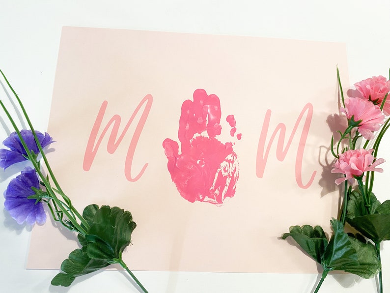 Mothers Day Handprint Printable Art - Etsy