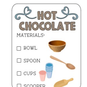 Hot Chocolate Printable Activity Set for Sensory Bin - Etsy