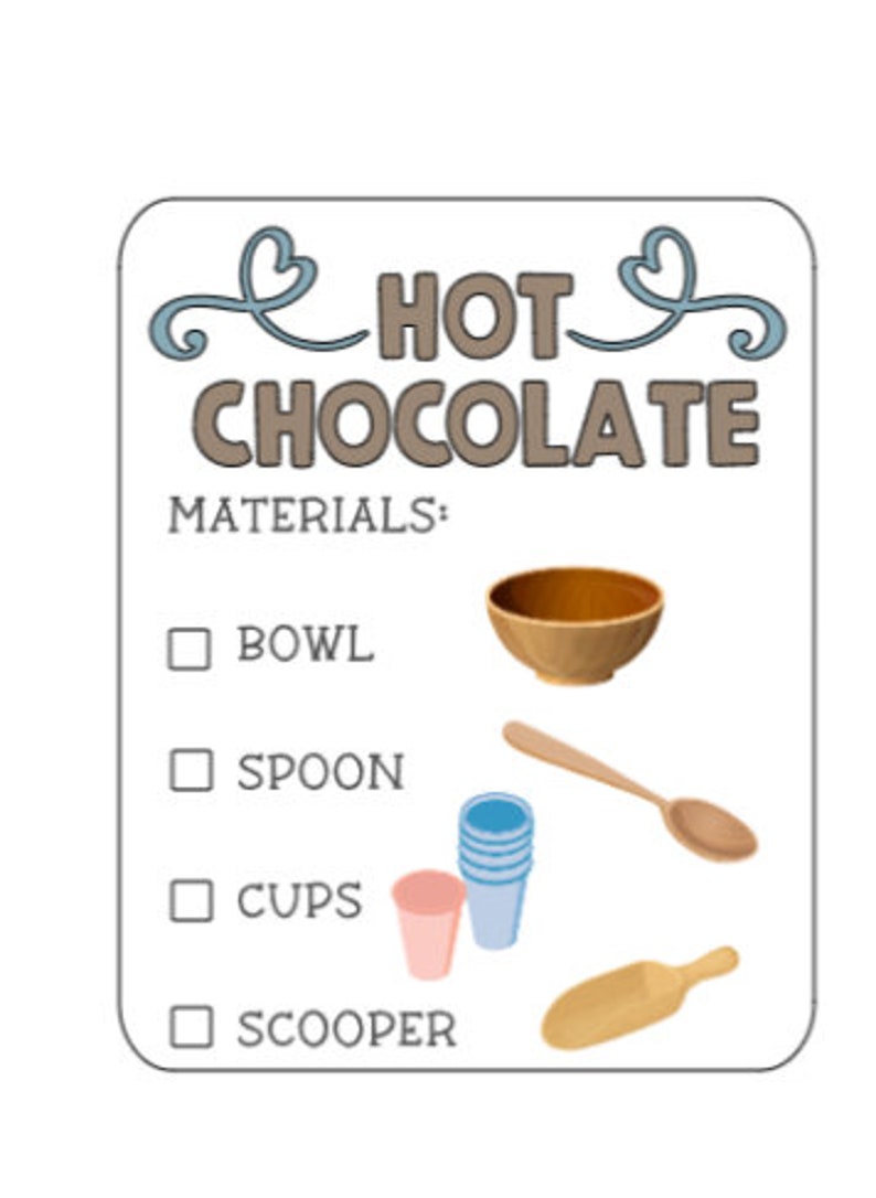 Hot Chocolate Printable Activity Set for Sensory Bin | Etsy
