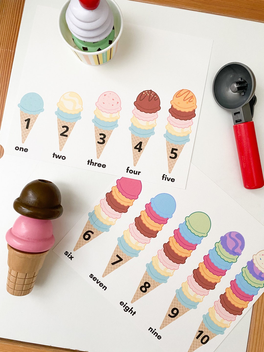 Ice Cream Alphabet & Number Cards - ABC Activity - Number Activity ...