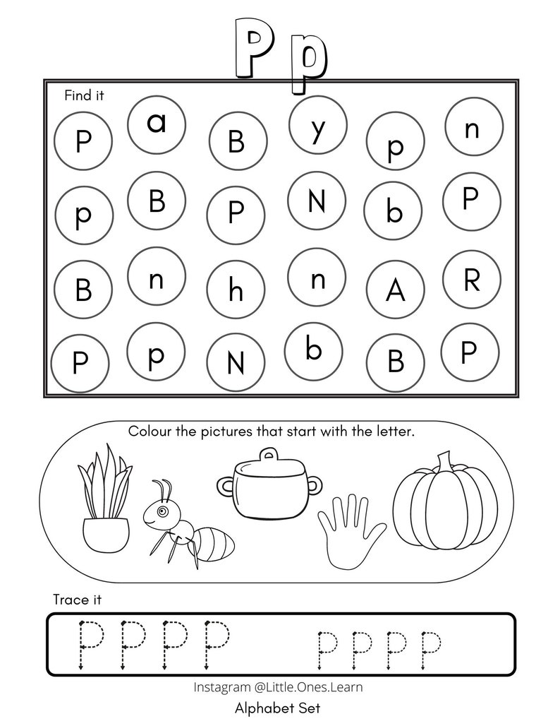 Alphabet Worksheets - Uppercase, Lowercase and Beginning Sounds - ABC ...