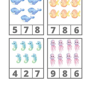 Under the Sea Themed Count and Clip Cards - Matching and Memory Game - Etsy