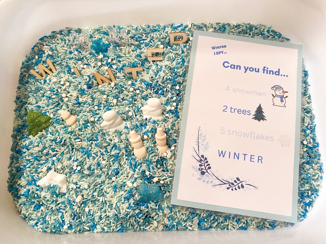 Winter I Spy Sensory Rice Kit Sensory Base Filler Resin - Etsy Canada