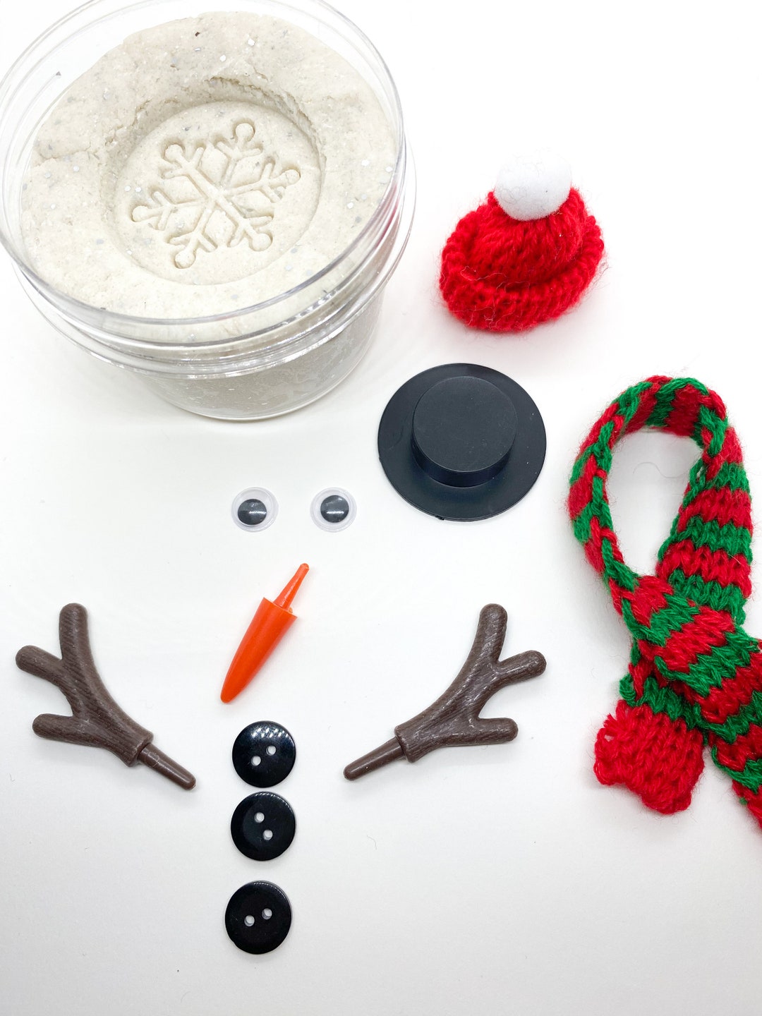 Snowman Playdough Kit - Build a Snowman - Etsy Canada