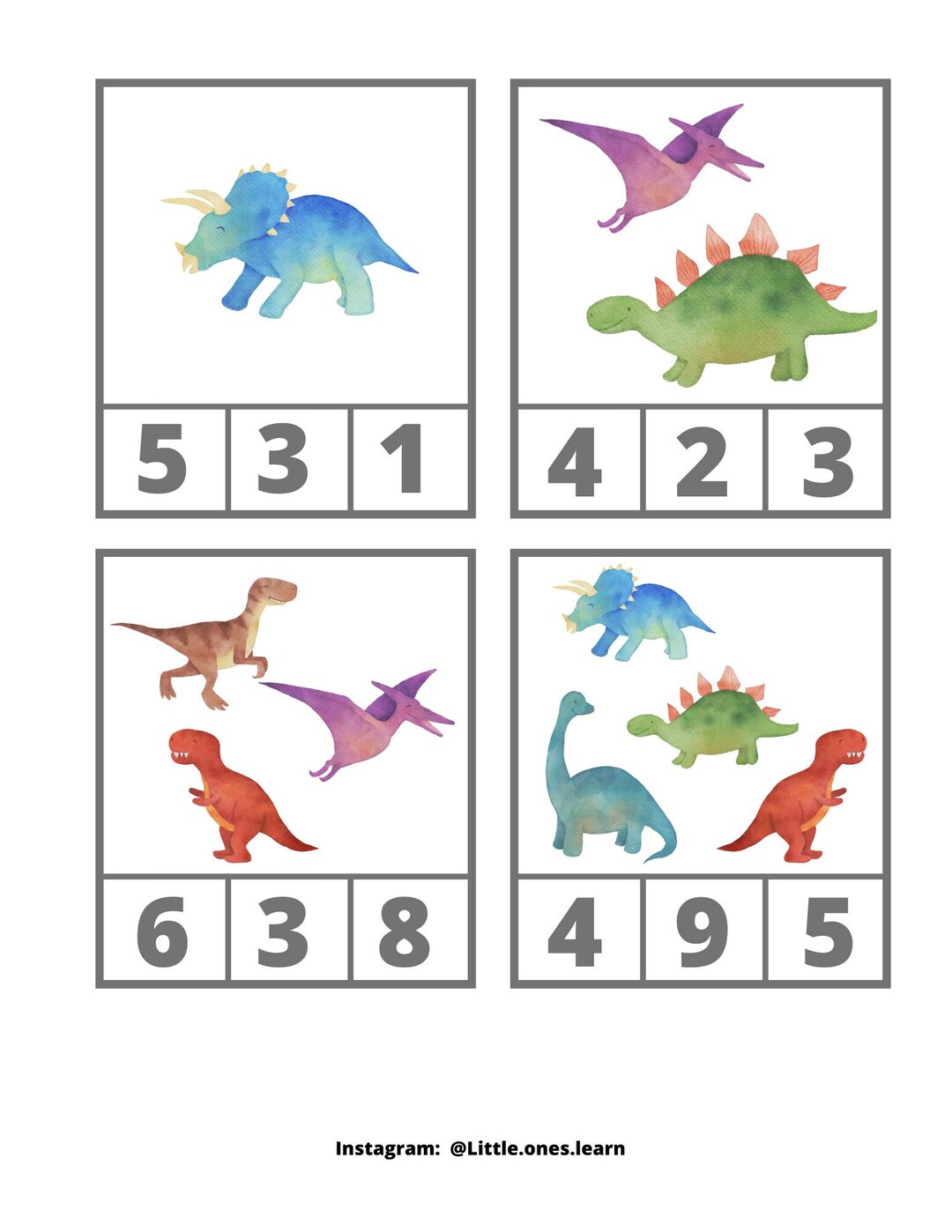 Dinosaur BUNDLE - Themed Flashcards, Count and Clip Cards, Word Cards ...