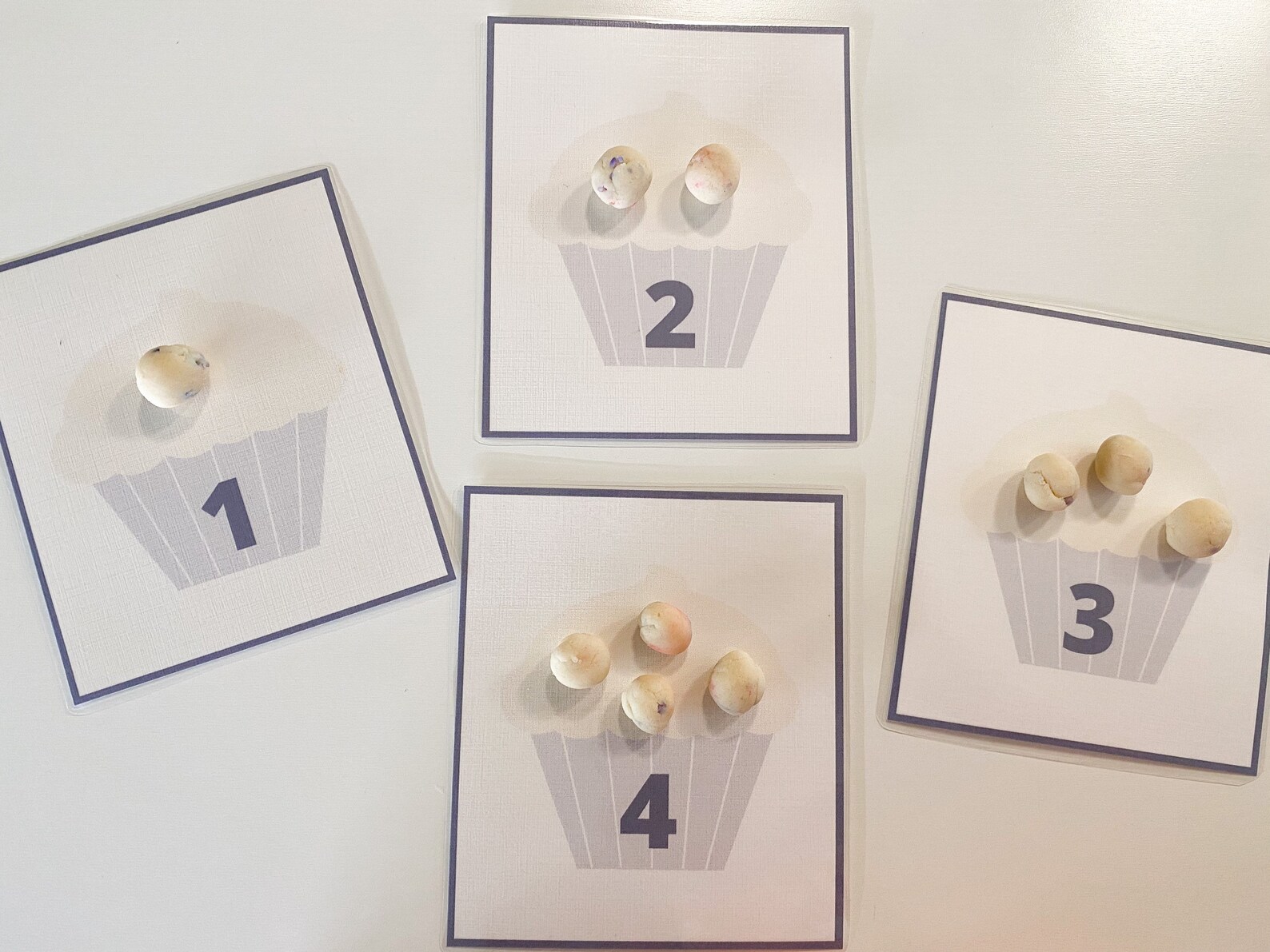 Cupcake Themed Count & Clip Cards Numbers 1-12 Plus Playdough ...