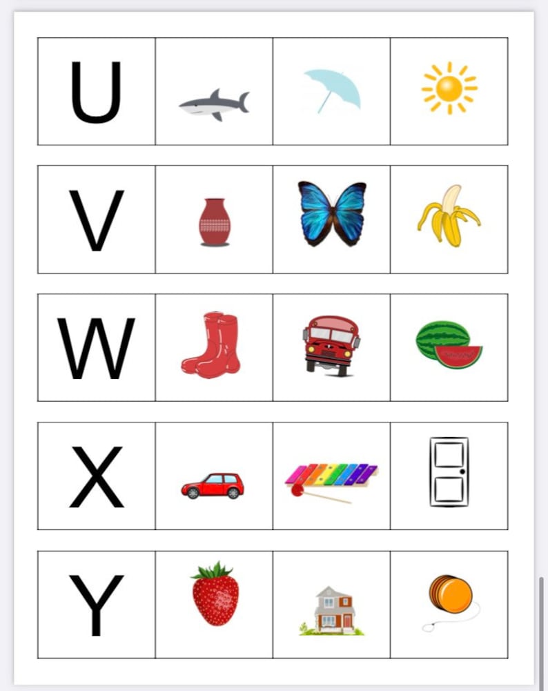 Letter Sounds Matching Cards Match and Clip Letters ABC | Etsy