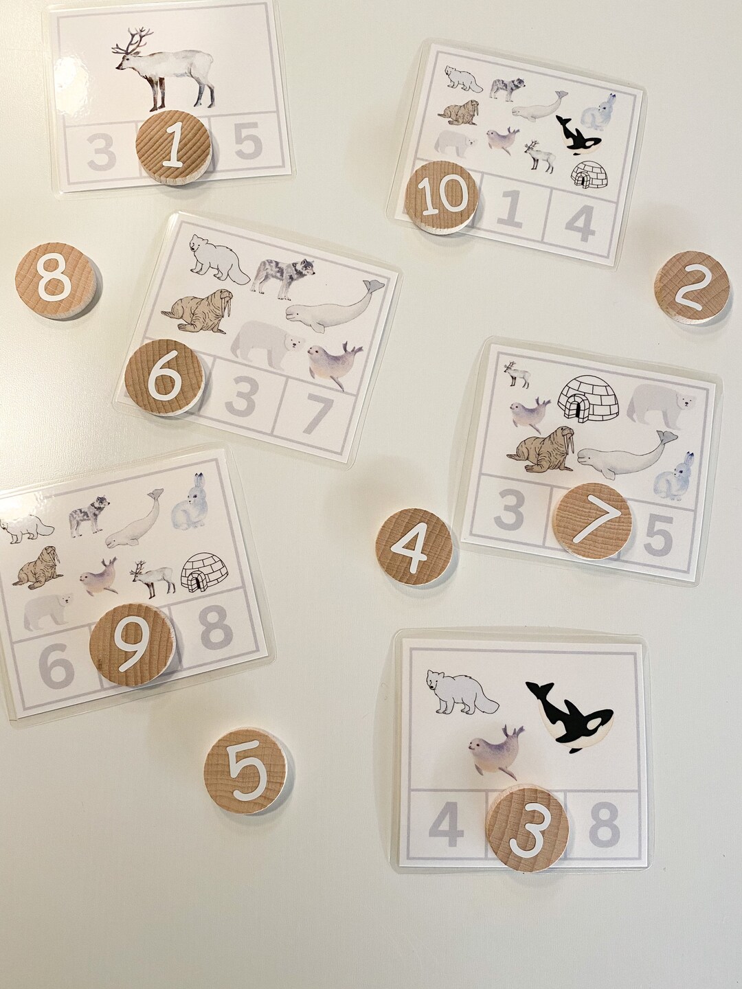Arctic Animals Count and Clip Activity Winter Animals Counting & Number ...