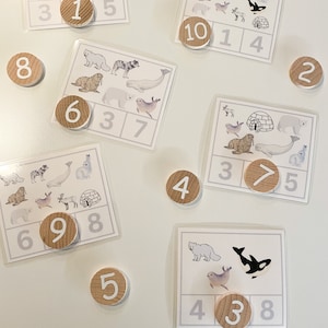 Arctic Animals Count and Clip Activity Winter Animals Counting & Number ...