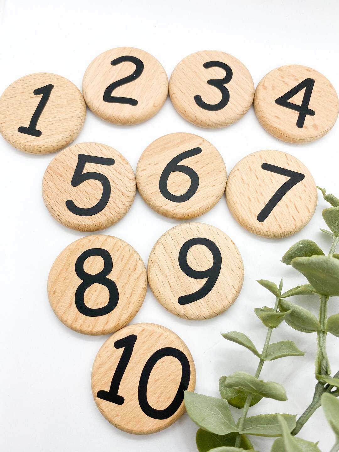 Wood Number Discs - Etsy