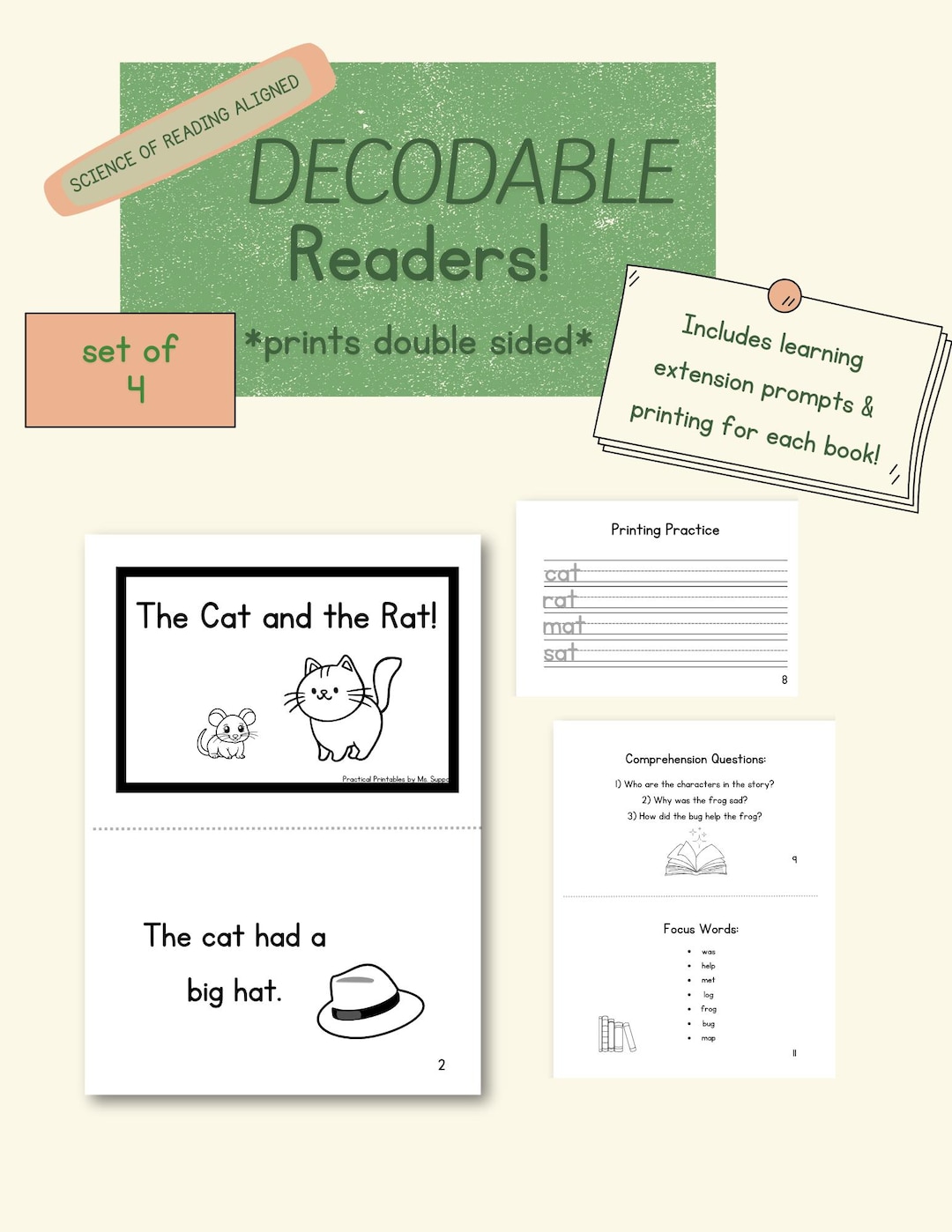 Printable Decodable Reader - Printable Book for Teaching Reading - Etsy