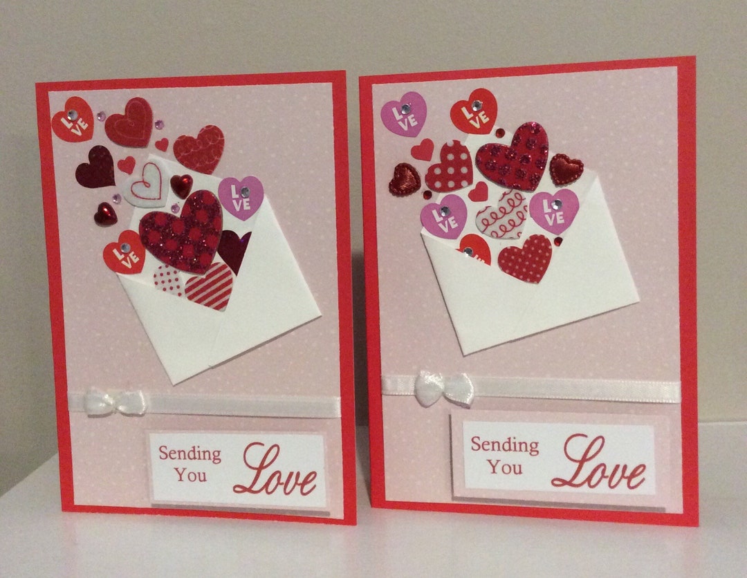 Valentine Card Love and Hearts Card Sending Love Love Card Xo - Etsy ...