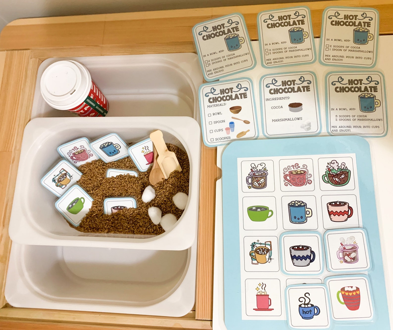 Hot Chocolate Printable Activity Set for Sensory Bin | Etsy