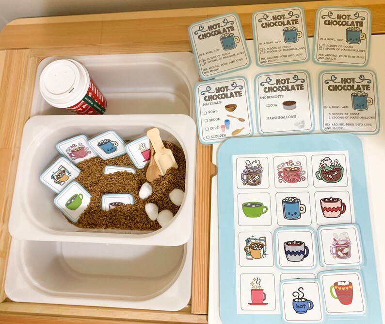 Hot Chocolate Printable Activity Set for Sensory Bin | Etsy