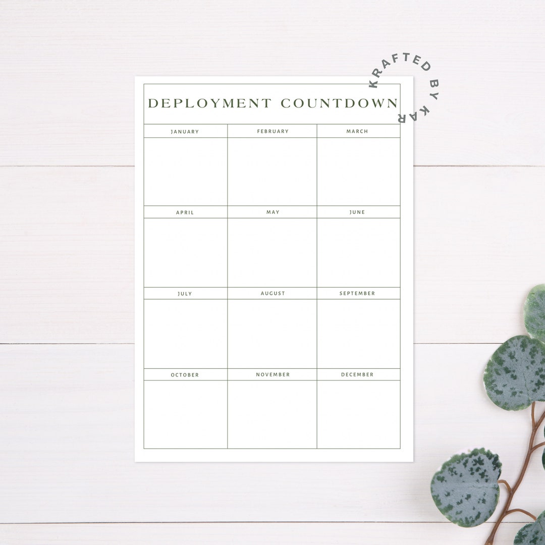 Monthly Deployment Countdown - Etsy