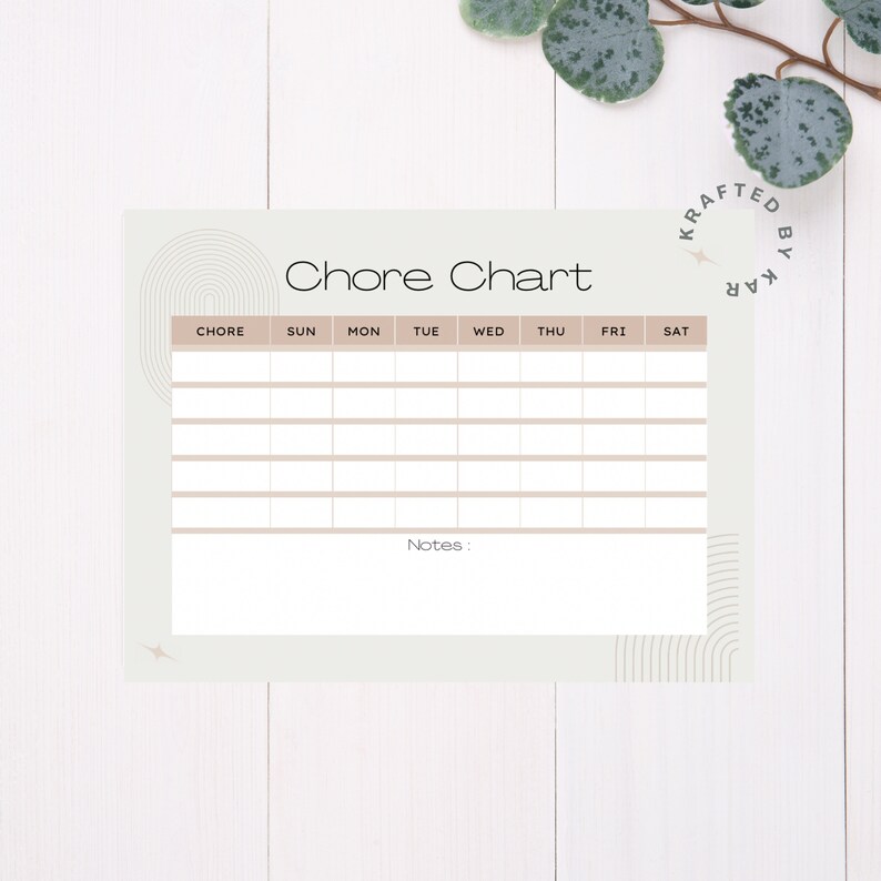 Chore Chart Digital Download for Kids/toddlers - Etsy