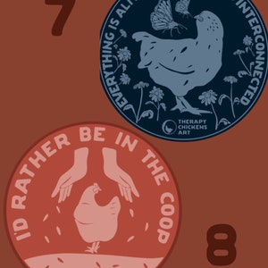 Chicken Stickers - Bumper Sticker - Bird Art - Chicken Art - Chicken ...